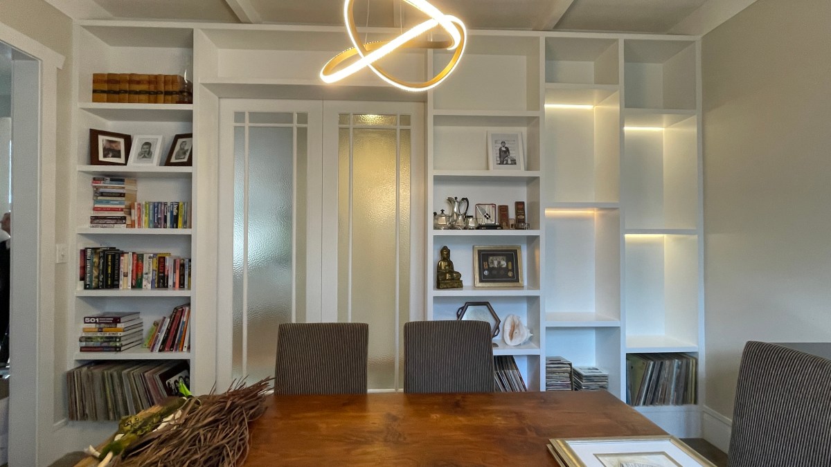 Dining Room with Custom Bookcase – Acorn Property Maintenance LTD